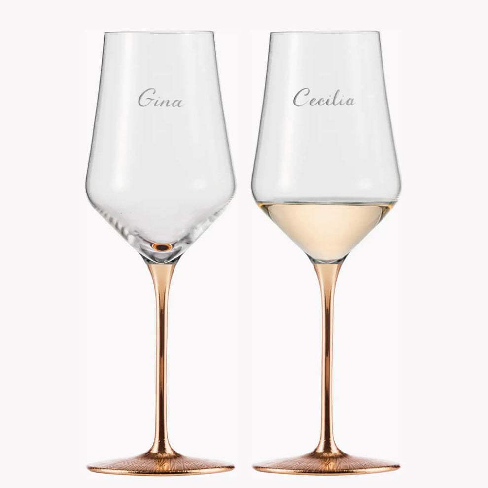 (一對價)380cc【德國Eisch】埃及金24K Ravi Gold金梗白酒杯 金色婚禮對杯 – MSA玻璃雕刻